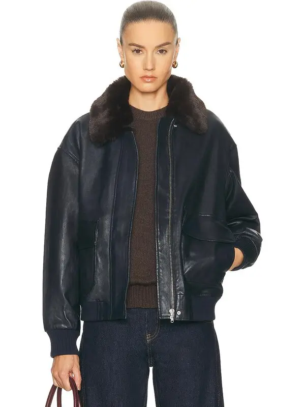 Sprwmn Vintage Aviator Jacket - Midnight