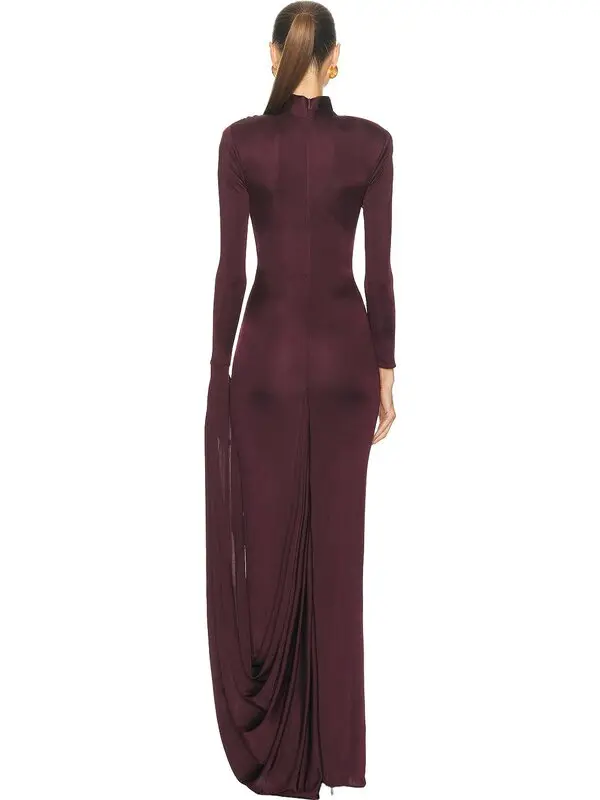 THE NEW ARRIVALS ILKYAZ OZEL Magna Long Trained Jersey Dress - Divinite