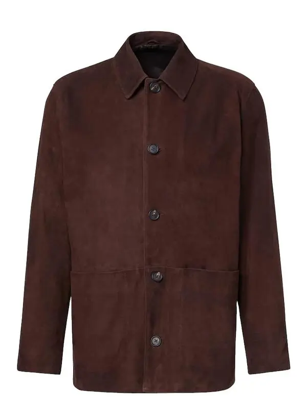 SAMAN AMEL Suede Blouson Jacket - Brown
