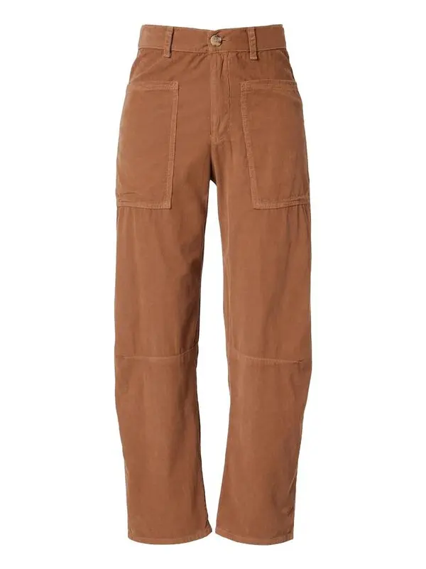 Velvet By Graham & Spencer Sue Cotton Straight Leg Pants - Brown