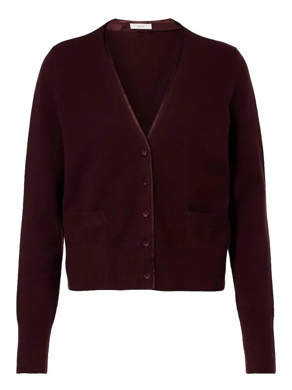 Vince Wool And Cashmere-blend Cardigan - Burgundy
