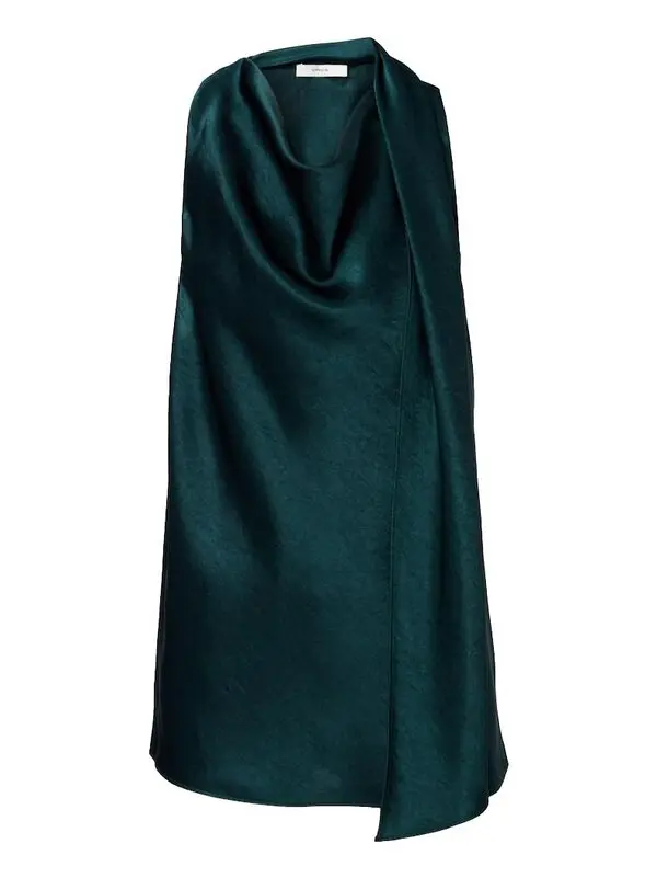 Vince Scarf-detail Satin Top - Green