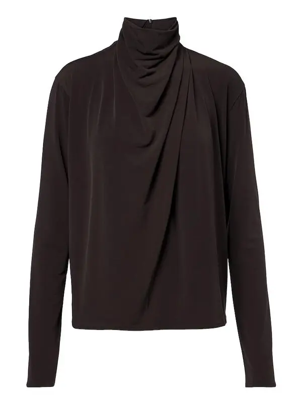 Vince Draped Jersey Top - Brown