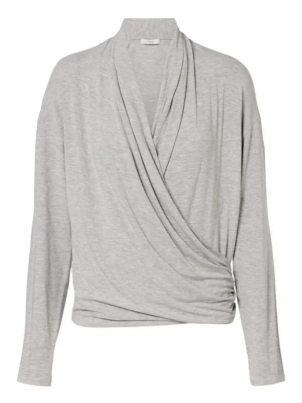 Vince Draped Jersey Top - Grey