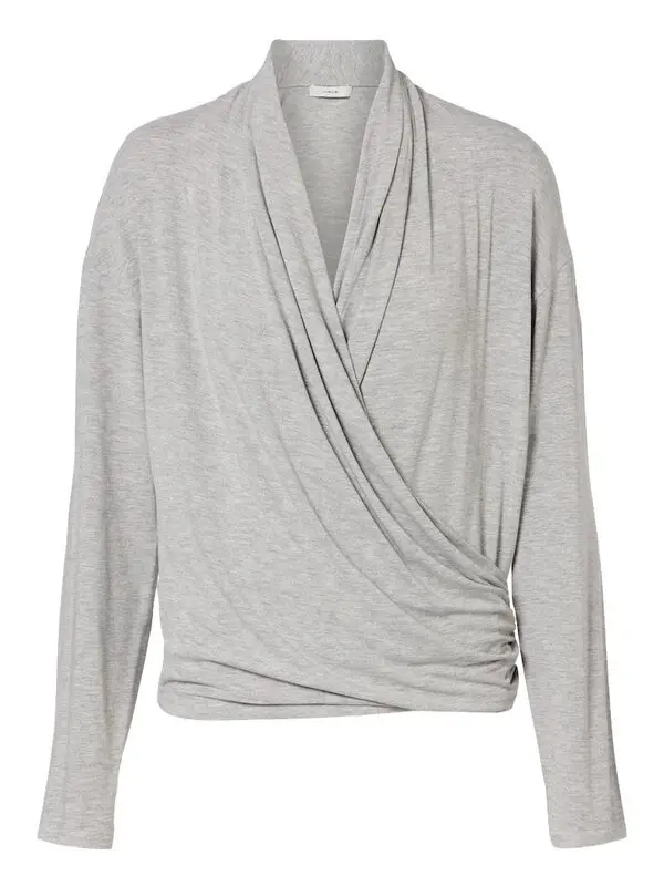 Vince Draped Jersey Top - Grey