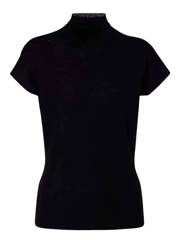 Vince Wool Jersey Top - Black