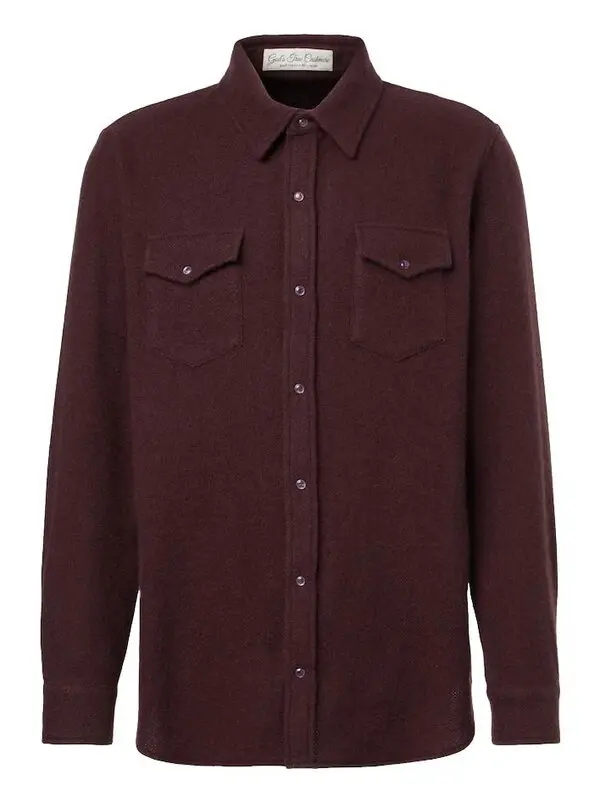 GOD'S TRUE CASHMERE Claret Cashmere Shirt With Amethyst - Burgundy