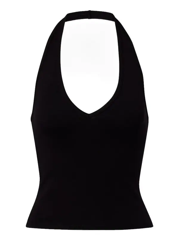 NILI LOTAN Britt Cotton Top - Black