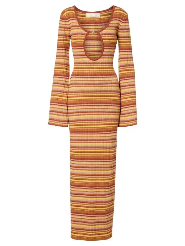 BANANHOT Rey Cutout Striped Maxi Dress - Multicoloured