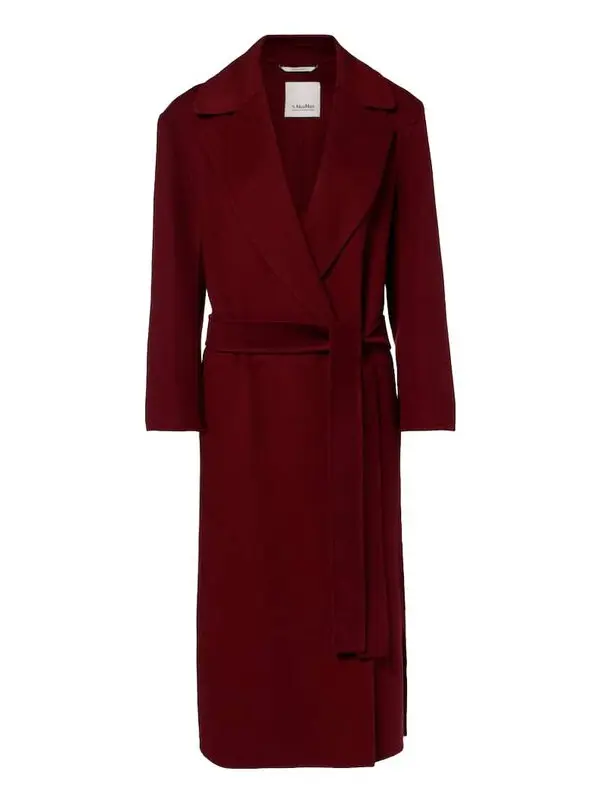 Max Mara Luna Virgin Wool Coat - Burgundy