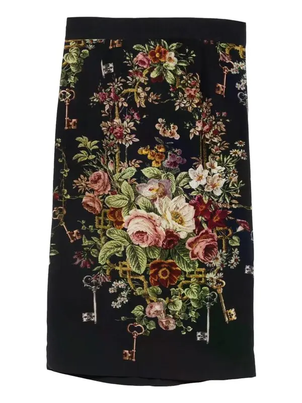 Dolce & Gabbana Printed Skirt - Black