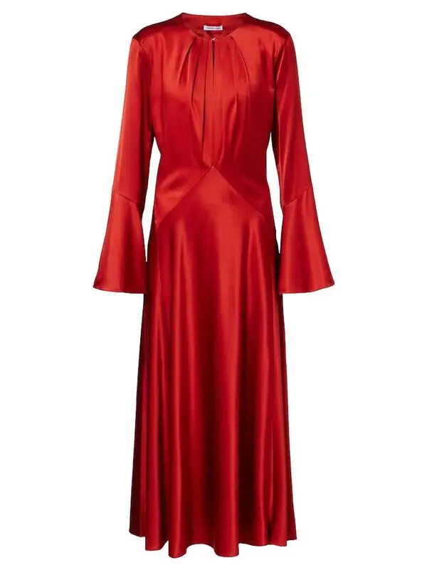Veronica Beard Ezri Silk-blend Satin Midi Dress - Red
