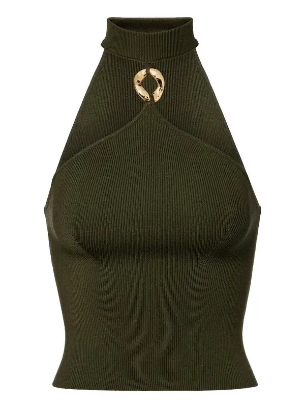 Simkhai Renlen Halterneck Wool Top - Green