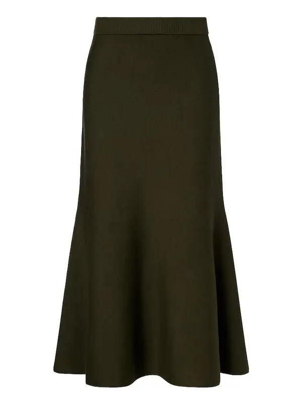 Simkhai Layne Wool Midi Skirt - Green