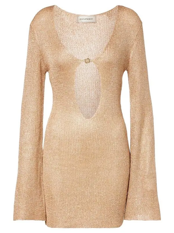 BANANHOT Rey Cutout Sequined Minidress - Gold