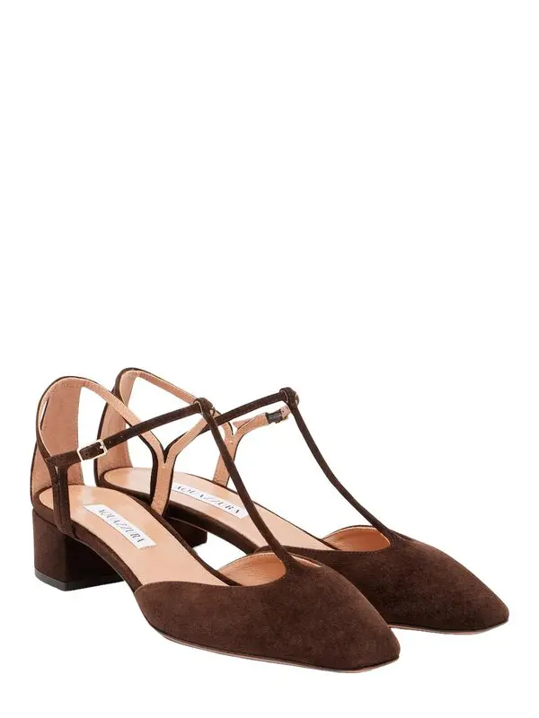 AQUAZZURA Sorbonne 35 Suede Pumps - Brown