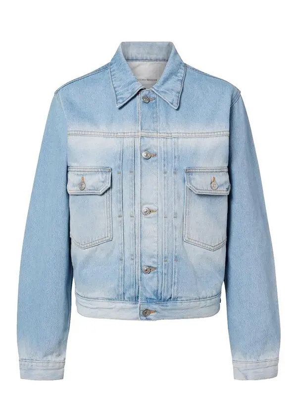 Victoria Beckham Faded Denim Jacket - Blue