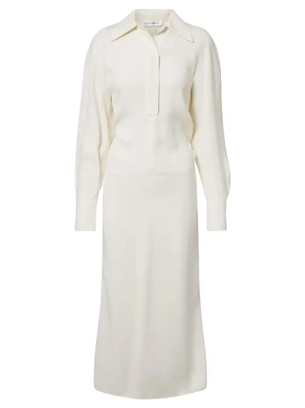 Victoria Beckham Asymmetric Cady Midi Dress - White