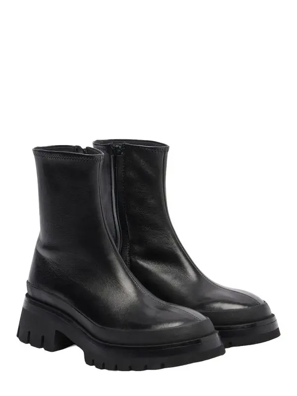 Khaite Fallon 35 Leather Ankle Boots - Black
