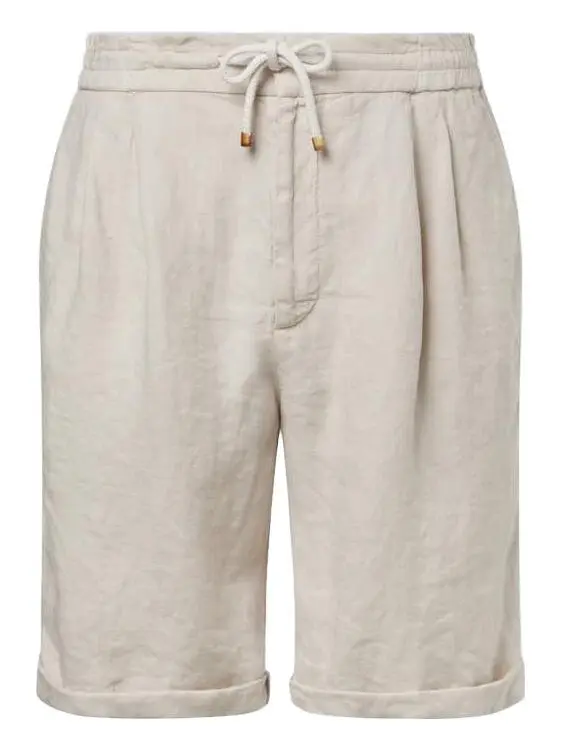 Brunello Cucinelli Linen Bermuda Shorts - Beige