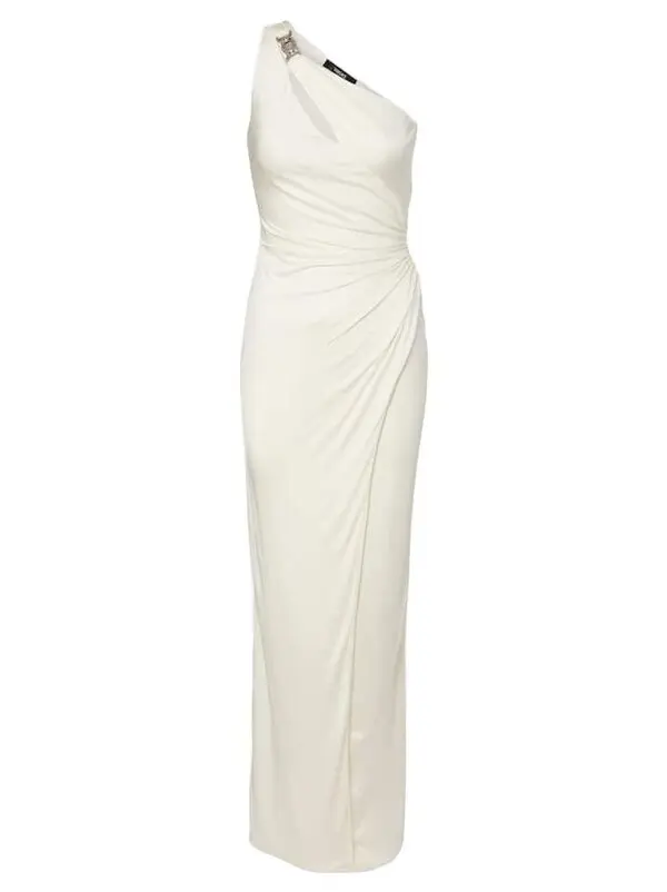 Versace Medusa '95 Gathered Jersey Gown - White