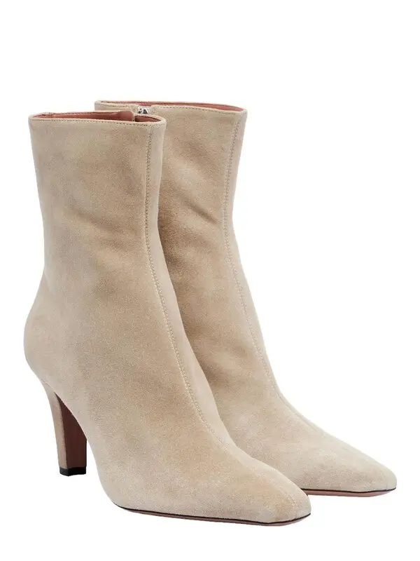 Paris Texas Belle Suede Ankle Boots - Beige