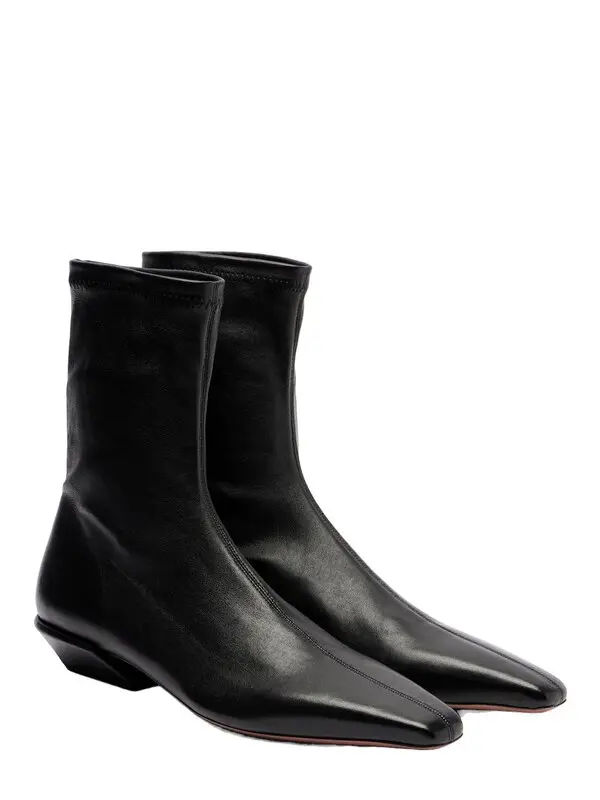 Paris Texas Bettina Leather Ankle Boots - Black