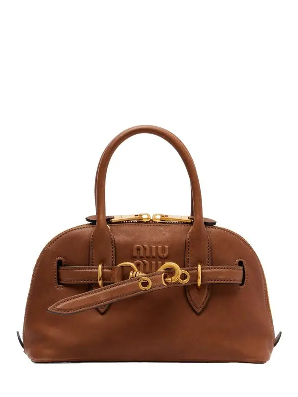 Miu Miu Leather Tote Bag - Brown