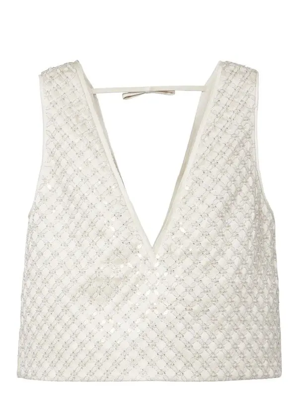 Dorothee Schumacher Sequin Embellished Sleeveless Top - White
