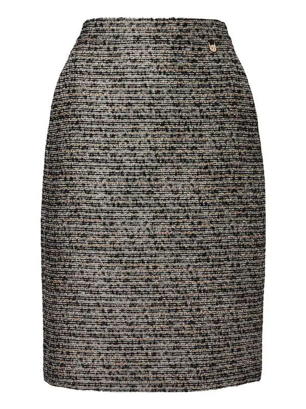 Max Mara Fumetto Tweed Midi Skirt - Black