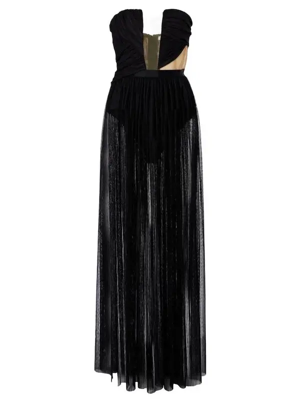 NENSI DOJAKA Semi-sheer Gown - Black
