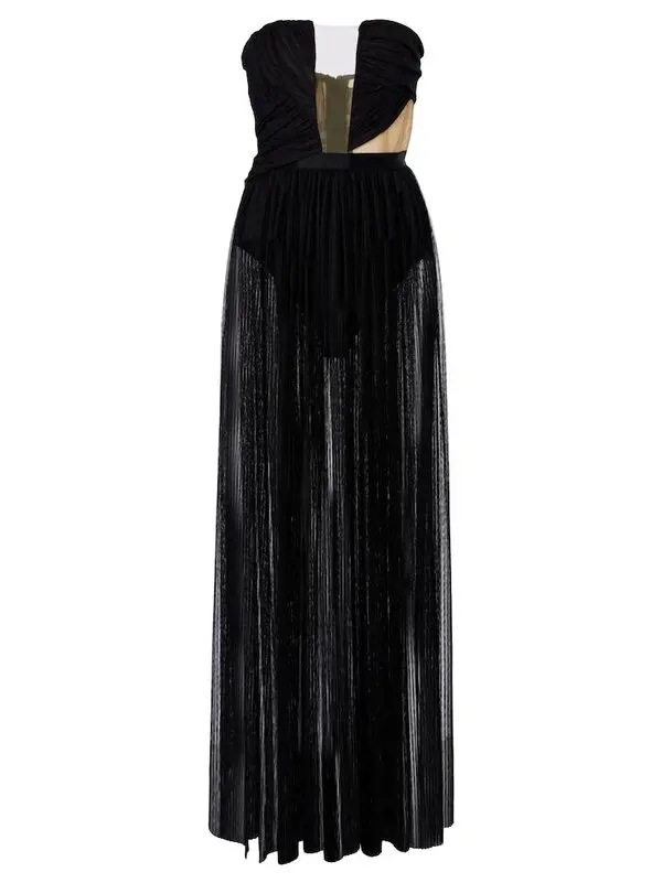 NENSI DOJAKA Semi-sheer Gown - Black