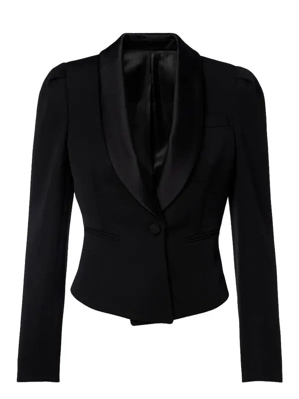 Alexander McQueen Cropped Wool Blazer - Black