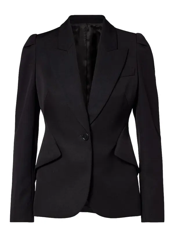 Alexander McQueen Single-breasted Wool Jacket - Black
