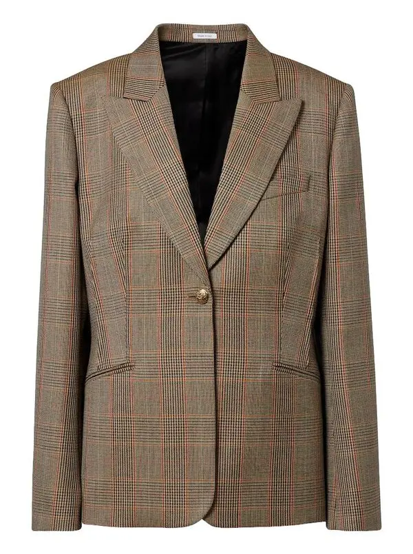 Alexander McQueen Country Check Wool Blazer - Brown