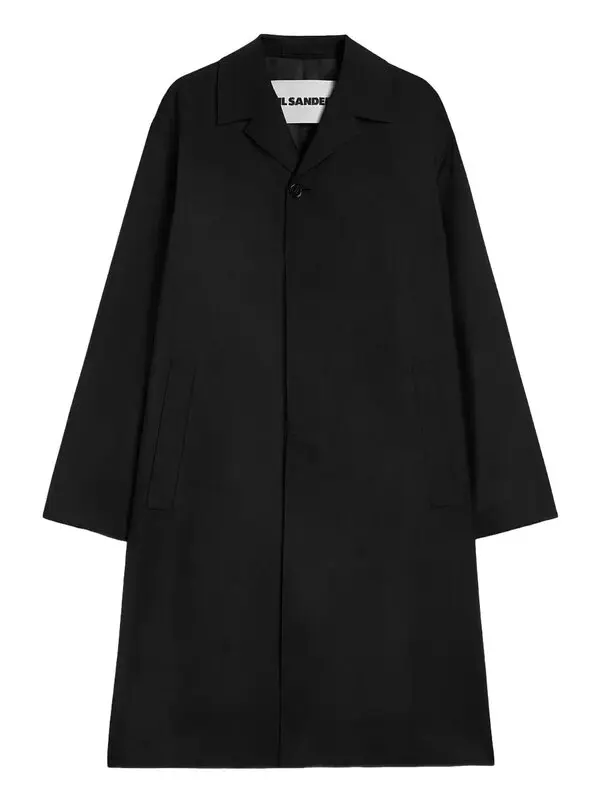 JIL SANDER Button-up Wool Coat - Black