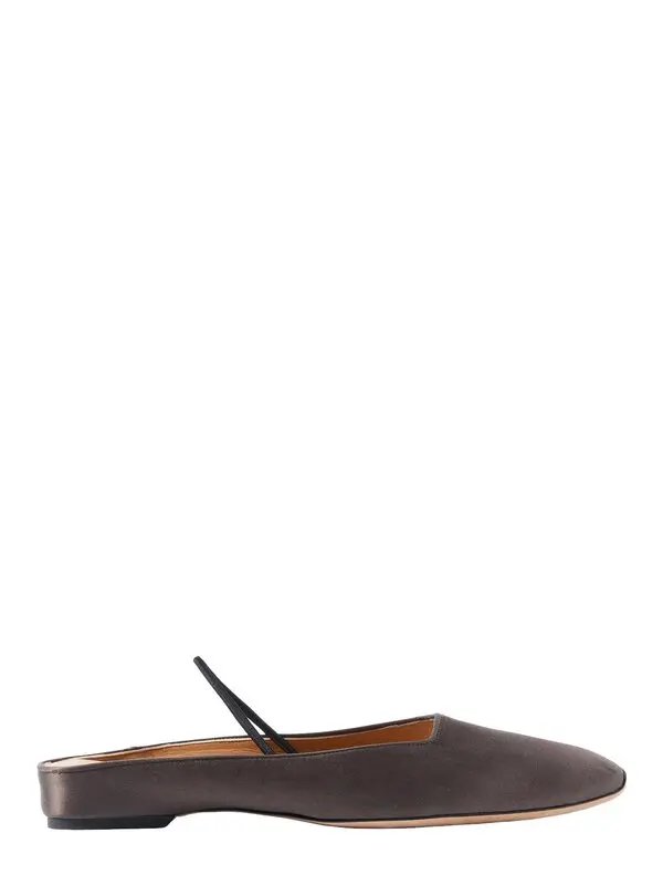 Calvin Klein Kate Satin Slingback Flats - Brown