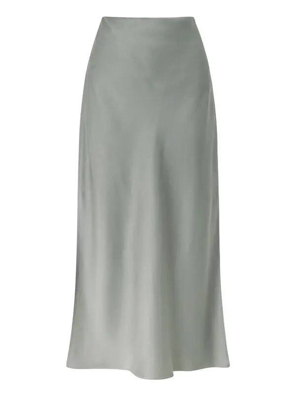 Brunello Cucinelli Satin Midi Skirt - Green