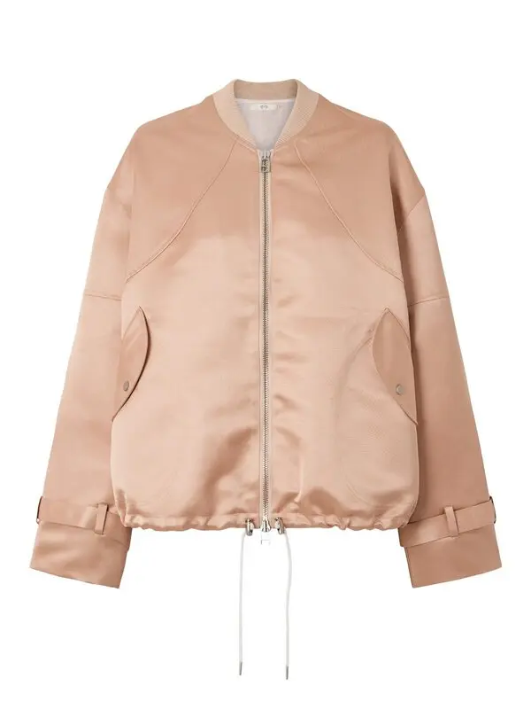 Co Duchesse-satin Bomber Jacket - Neutrals