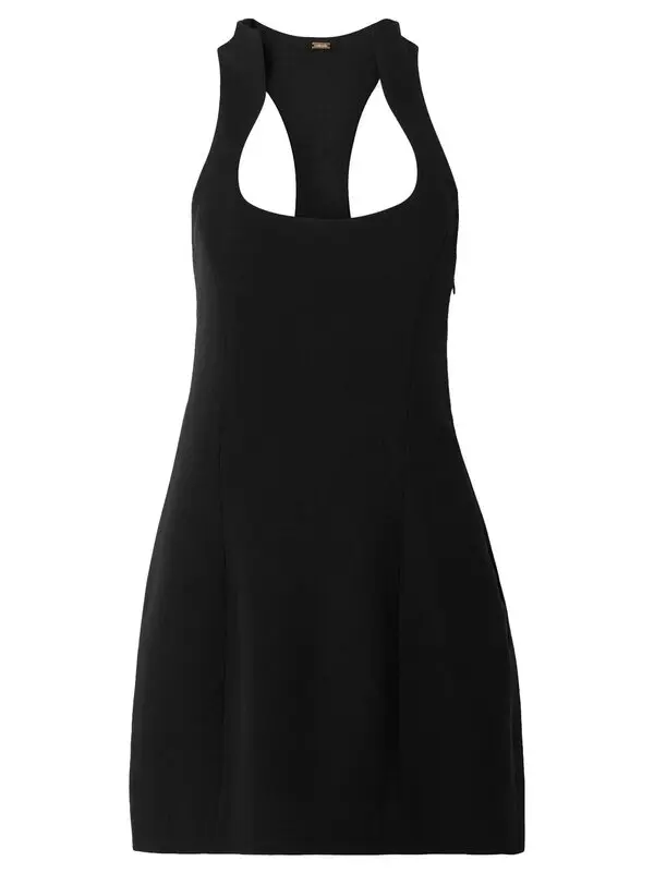Cult Gaia Paneled Woven Halterneck Mini Dress - Black