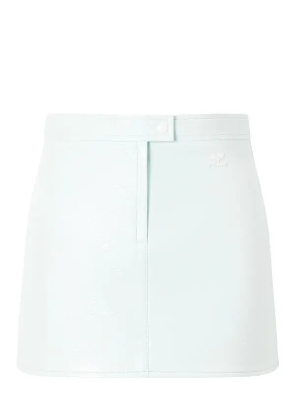 COURREGES Appliquéd Coated Cotton-blend Mini Skirt - Green