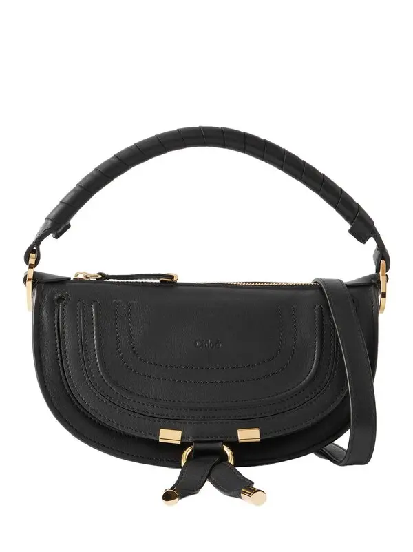 Chloé Marcie Leather Shoulder Bag - Black
