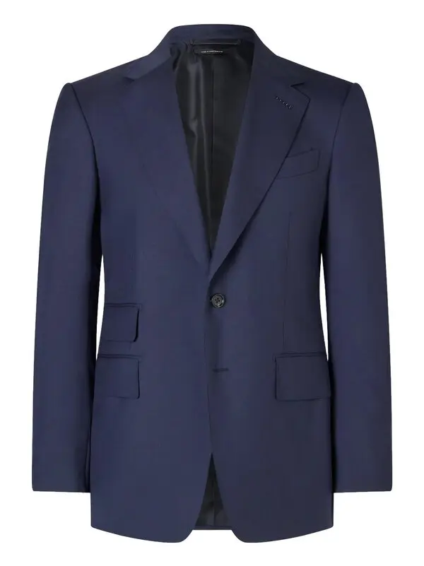 TOM FORD Shelton Super 120s Wool Blazer - Blue