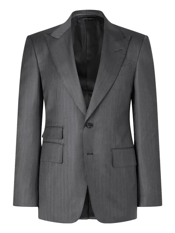 TOM FORD Shelton Wool And Silk-blend Suit Jacket - Gray