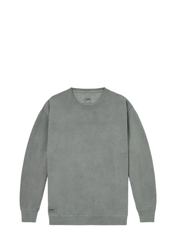 WTAPS Logo-appliquéd Cotton-blend Jersey Sweatshirt - Green