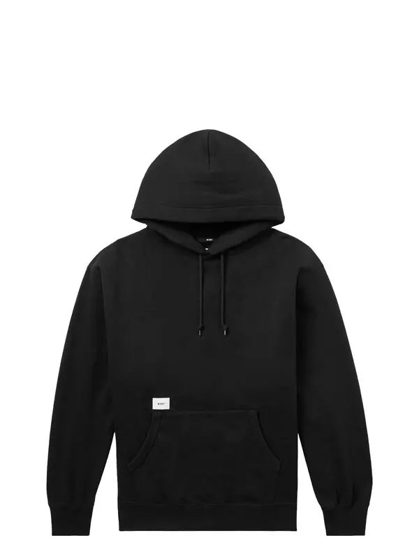 WTAPS Aon Logo-appliquéd Cotton-jersey Hoodie - Black
