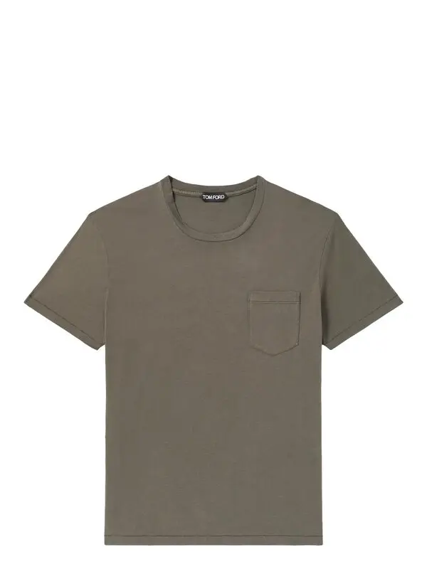 TOM FORD Cotton And Silk-blend T-shirt - Green