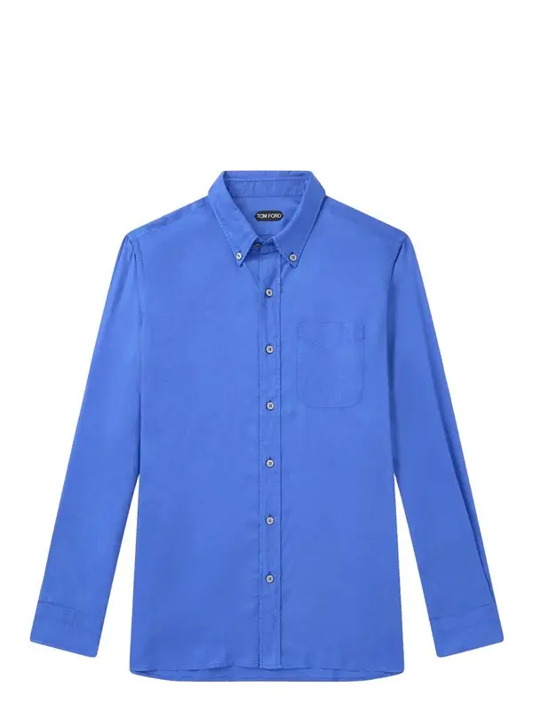TOM FORD Lyocell-gabardine Shirt - Blue