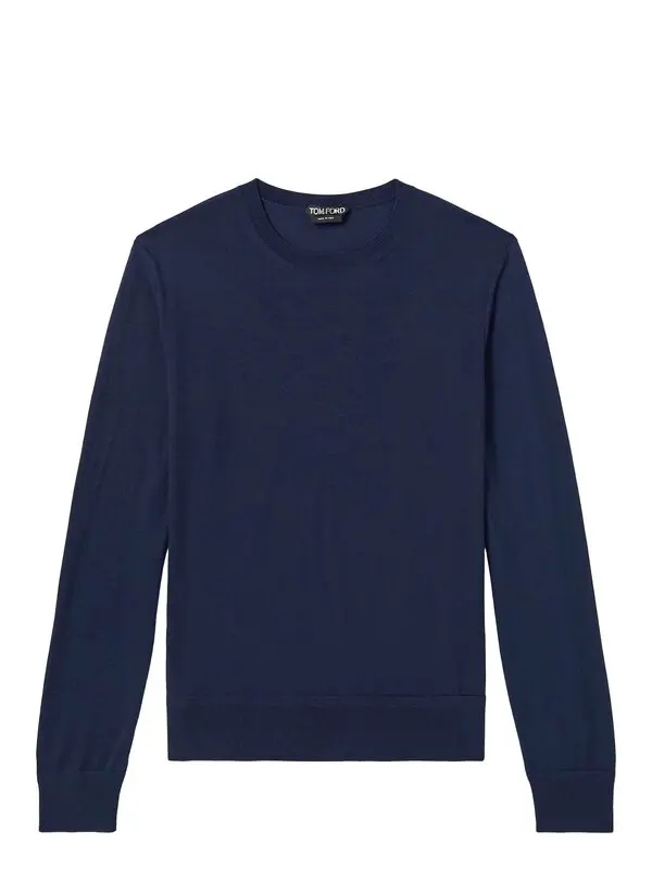 TOM FORD Wool Crew Neck Sweater - Navy