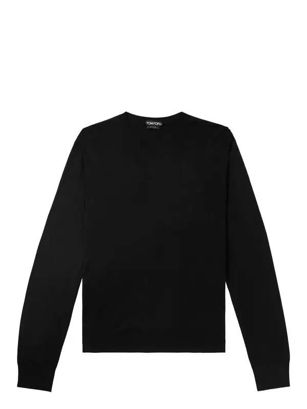 TOM FORD Silk Crewneck Sweater - Black